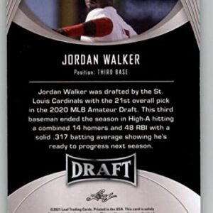 2021 Leaf Draft #7 Jordan Walker Draft/Prospect Baseball Card in Raw (NM or Better) Condition