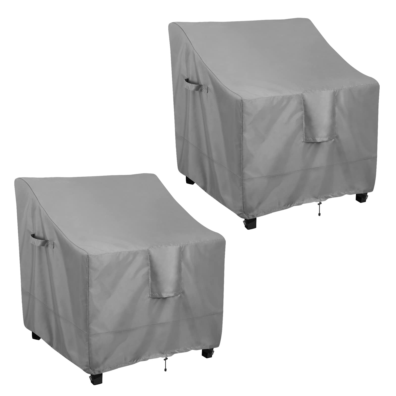 OutdoorLines Outdoor Waterproof Furniture Chair Cover - UV-Resistant Patio Lawn Chair Covers for Outdoor Furniture Windproof Heavy Duty Chair Covering, 2 Packs, 33.5Wx31.5Dx36H Inches, Grey