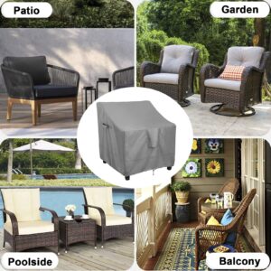 OutdoorLines Outdoor Waterproof Furniture Chair Cover - UV-Resistant Patio Lawn Chair Covers for Outdoor Furniture Windproof Heavy Duty Chair Covering, 2 Packs, 33.5Wx31.5Dx36H Inches, Grey