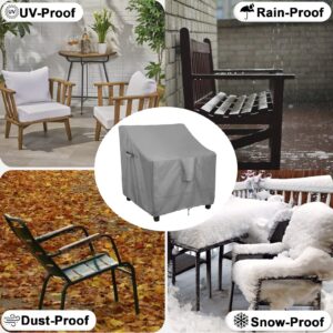 OutdoorLines Outdoor Waterproof Furniture Chair Cover - UV-Resistant Patio Lawn Chair Covers for Outdoor Furniture Windproof Heavy Duty Chair Covering, 2 Packs, 33.5Wx31.5Dx36H Inches, Grey