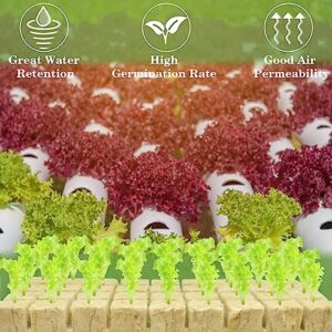 Halatool 1.2 inch Rockwool Cubes Garden Stonewool Grow Cubes Starter Plugs for Hydroponics Soilless Cultivation Seedlings Cuttings Clone Plants (4 Sheets, 144 Plugs in Total)