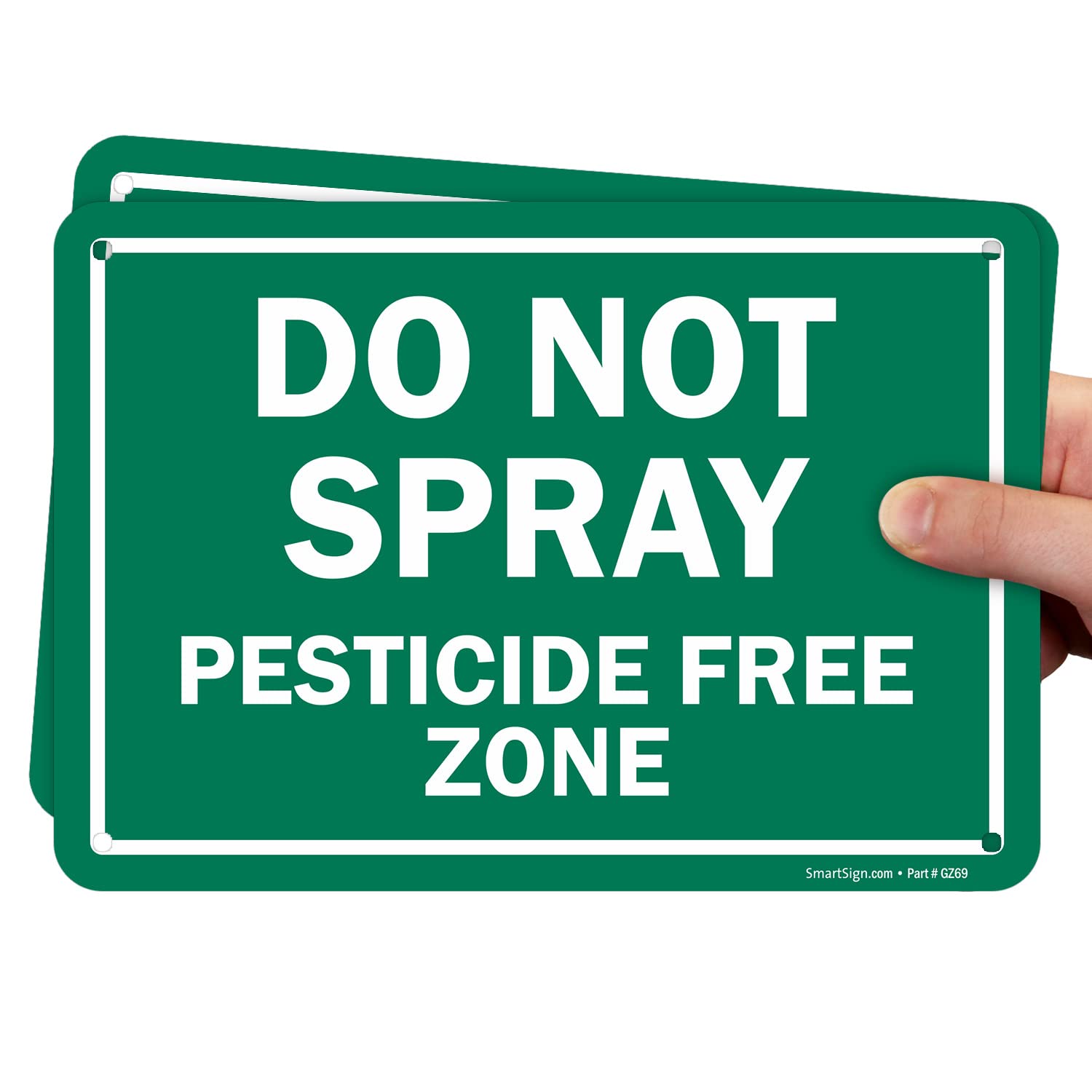 SmartSign (Pack of 2) 7 x 10 inch “Do Not Spray, Pesticide Free Zone” Sign, 55 mil HDPE Plastic, Digitally Printed, Green and White