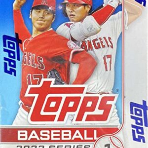 2022 Topps Series 1 Factory Sealed Blaster Box of Packs with 99 Cards including One EXCLUSIVE Commemorative Relic Card and Possible Rookies Autographs and Jersey Cards