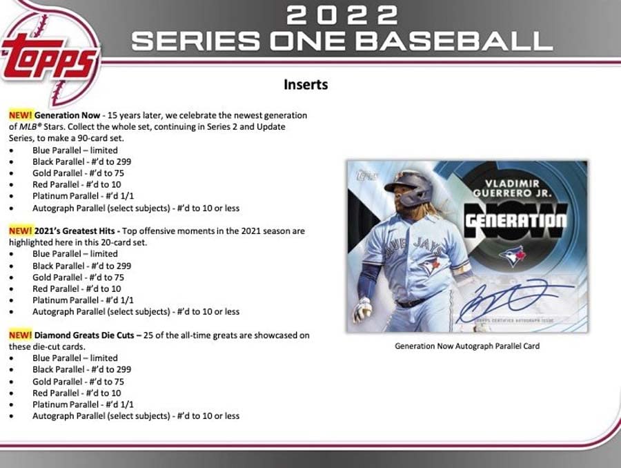 2022 Topps Series 1 Factory Sealed Blaster Box of Packs with 99 Cards including One EXCLUSIVE Commemorative Relic Card and Possible Rookies Autographs and Jersey Cards