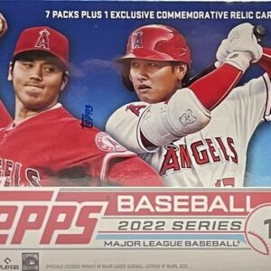 2022 Topps Series 1 Factory Sealed Blaster Box of Packs with 99 Cards including One EXCLUSIVE Commemorative Relic Card and Possible Rookies Autographs and Jersey Cards