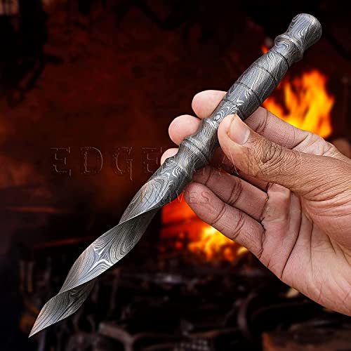 EdgeLandKnives Heavy Duty Damascus Steel Knife- 9 Inches Knife With Sheath, Damascus Steel Knife With Sheath, Best Gift Knife For Men (EL1013)