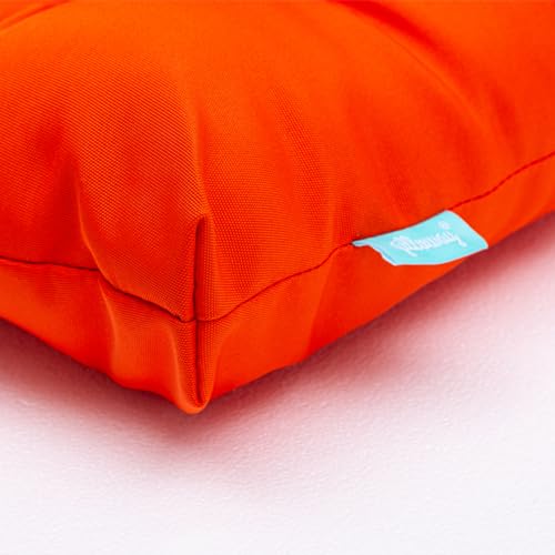 QILLOWAY Outdoor Patio Wicker Seat Cushions Group Loveseat/Two U-Shape/Two Lumbar Pillows for Patio Furniture,Wicker Loveseat,Bench,Porch,Settee of 5 (Orange)