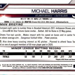 2021 Bowman Chrome Draft #BDC-86 Michael Harris RC Rookie Atlanta Braves MLB Baseball Trading CardQ