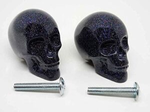 black holographic (holo) cabinet skull knobs and pulls (set of 2)