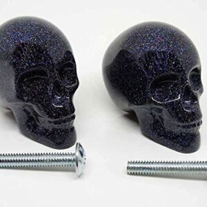 Black Holographic (HOLO) Cabinet Skull Knobs and Pulls (Set of 2)