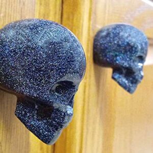 Black Holographic (HOLO) Cabinet Skull Knobs and Pulls (Set of 2)