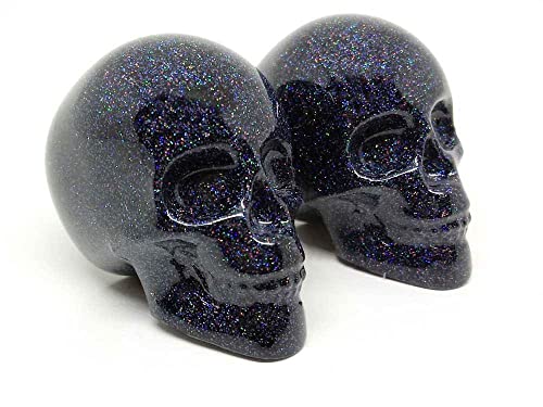 Black Holographic (HOLO) Cabinet Skull Knobs and Pulls (Set of 2)