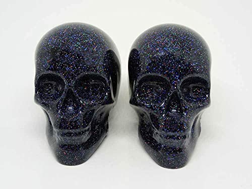 Black Holographic (HOLO) Cabinet Skull Knobs and Pulls (Set of 2)