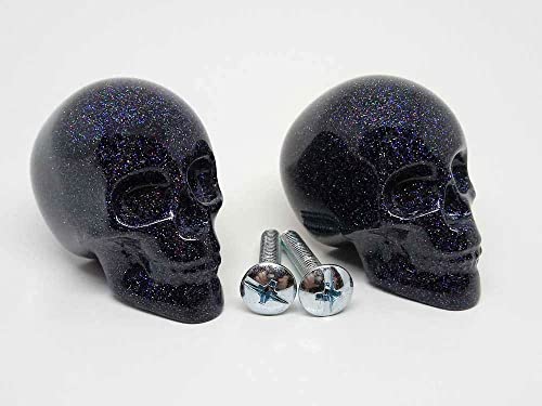 Black Holographic (HOLO) Cabinet Skull Knobs and Pulls (Set of 2)