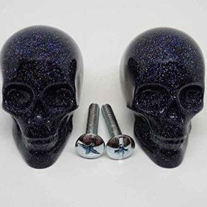 Black Holographic (HOLO) Cabinet Skull Knobs and Pulls (Set of 2)