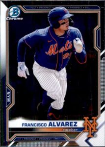 2021 bowman chrome draft #bdc-112 francisco alvarez rc rookie new york mets mlb baseball trading card