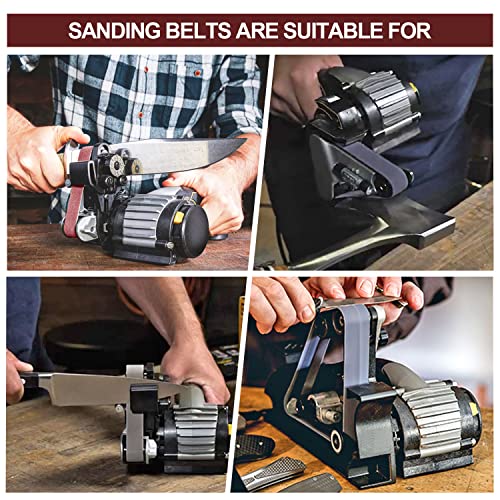 30 PCS 1/2" x 12" Knife Sharpener Replacement Sanding Belts Kit, 5 Each of 80/120/240/400/800/1000 Grits, Flat Seam Sanding Belt Set for Ken Onion Edition Sharpening Knives, Metal Polishing&Derusting