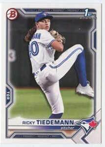 2021 bowman draft #bd-89 ricky tiedemann rc rookie toronto blue jays mlb baseball trading card