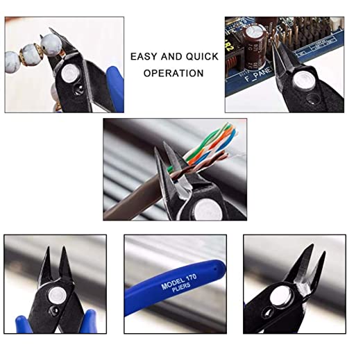 170 Wire Cutters Flush Cutter Pliers Set, Dikes Wire Cutter for Crafts Making, Micro Side Cutters for Plastic Models, Diagonal Cutte