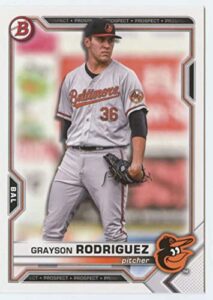 2021 bowman draft #bd-136 grayson rodriguez rc rookie baltimore orioles mlb baseball trading card