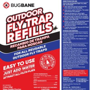 Fly Trap Bait Refills 3x30g. Natural Fly Magnet Bait Refill for All Reusable Outdoor Fly Traps. Fly Bait Refill Packets Fly Attractant Fly Bait Granules. Fly Trap Attractant