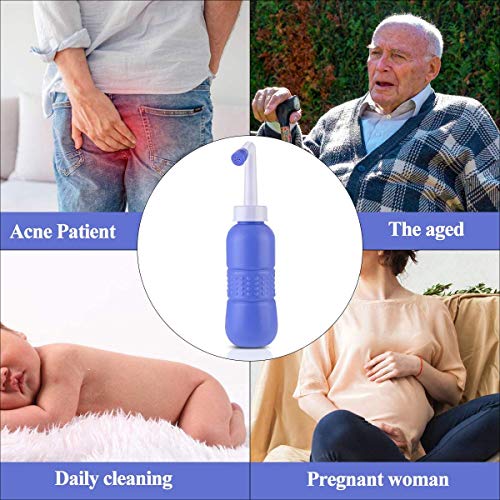 Portable Bidet Bottle for Travel Personal Hygiene Care Manual Bidet (11in), Blue