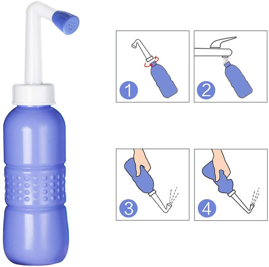 Portable Bidet Bottle for Travel Personal Hygiene Care Manual Bidet (11in), Blue