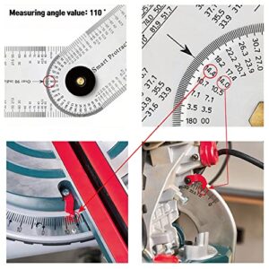 Miter Saw Protractor, Smart Protractor, Precisise Product, Heat-treated aluminum material, Crown Molding Tool, 360 Degree Rotational Construction Protractor for Carpenters