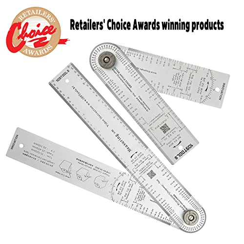 Miter Saw Protractor, Smart Protractor, Precisise Product, Heat-treated aluminum material, Crown Molding Tool, 360 Degree Rotational Construction Protractor for Carpenters