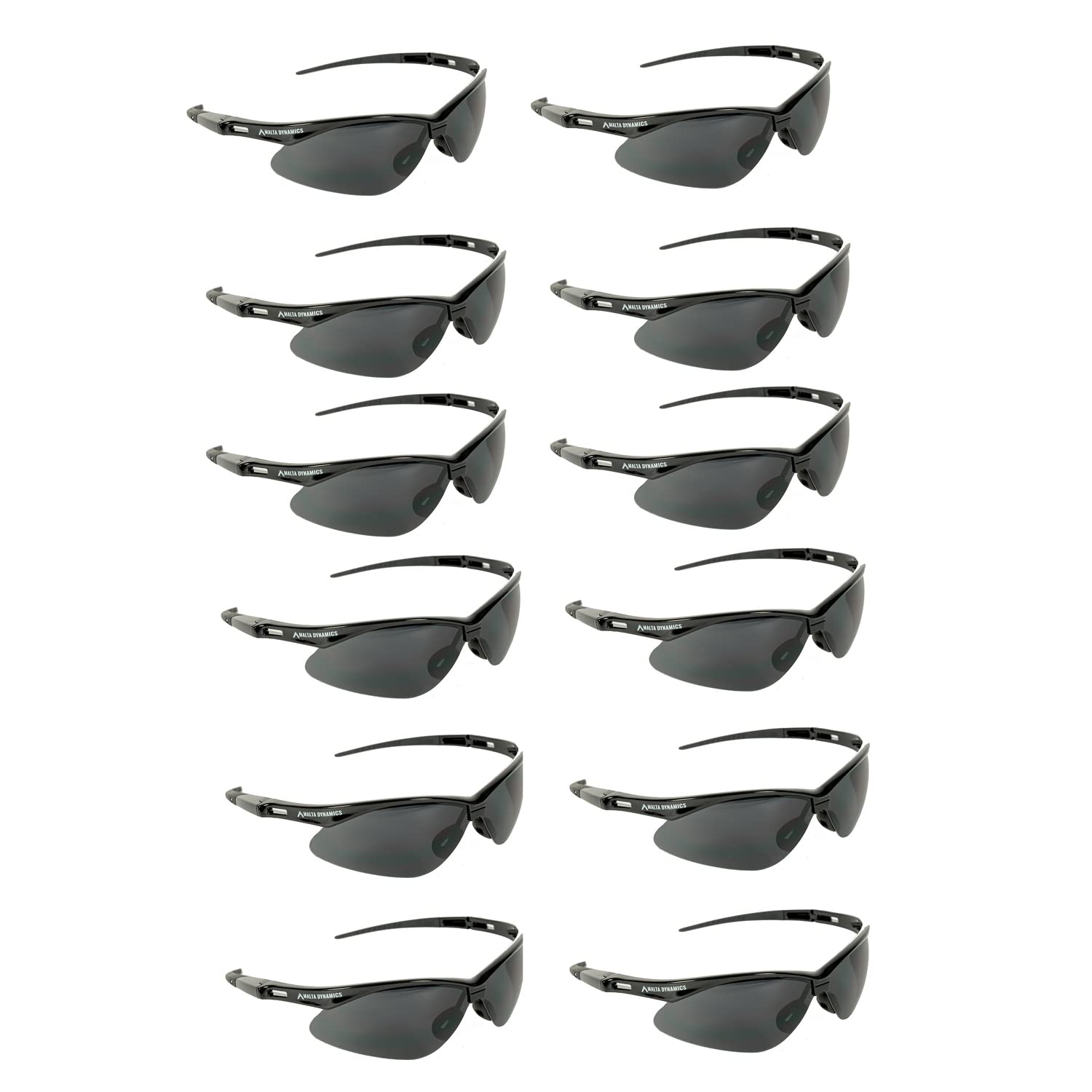 Malta Dynamics APEX Safety Glasses, ANSI/ISEA Z87.1, 12 Pair, Tinted