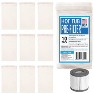 impresa [10 pack] pre filter hot tub socks to extend the filter life - made in usa - spa prefilter & pool skimmer socks for a cleaner soak - ultrafine mesh pre filter sock - easy to install