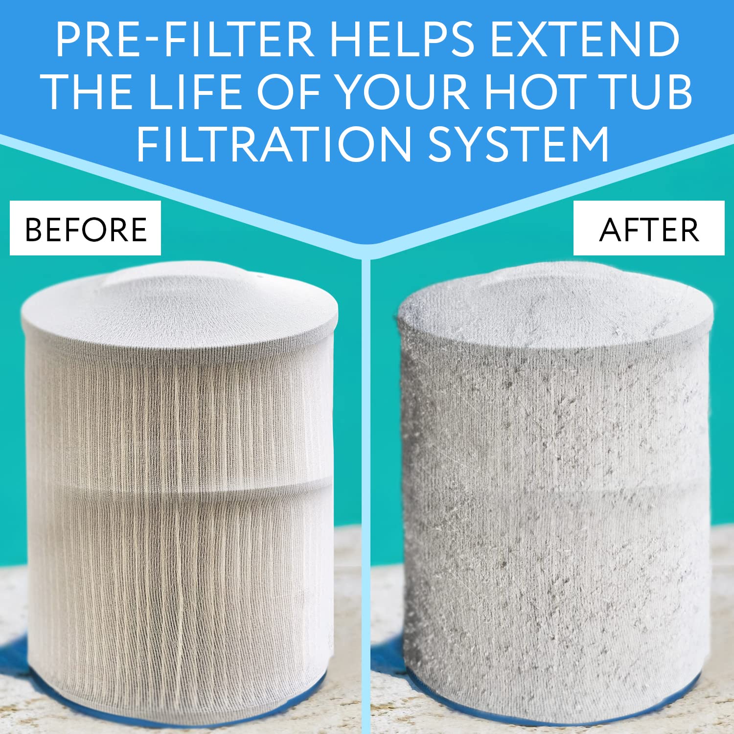 IMPRESA [10 Pack] Pre Filter Hot Tub Socks to Extend The Filter Life - Made in USA - Spa Prefilter & Pool Skimmer Socks for A Cleaner Soak - Ultrafine Mesh Pre Filter Sock - Easy to Install