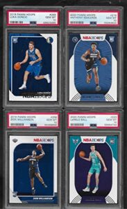 psa 10 luka doncic zion williamson lamelo ball anthony edwards panini hoops 4 card rookie lot graded psa 10 gem mint 10 nba superstar players