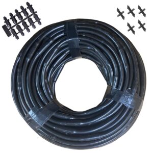 habitech 1/4" irrigation dripline tubing (100 ft roll) - 6" emitter spacing - 1/4" drip irrigation fittings included