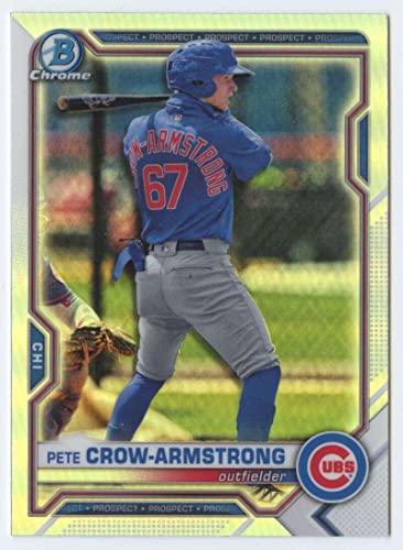 2021 Bowman Chrome Draft Refractor #BDC-12 Pete Crow-Armstrong RC Rookie Chicago Cubs MLB Baseball Trading Card