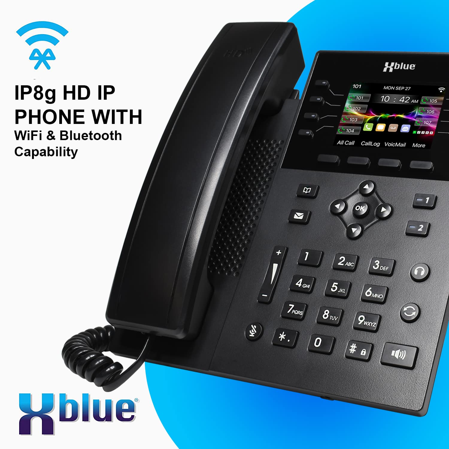 XBLUE QB2 System Bundle with 12 IP8g IP Phones Including Auto Attendant, Voicemail, Cell & Remote Phone Extensions & Call Recording