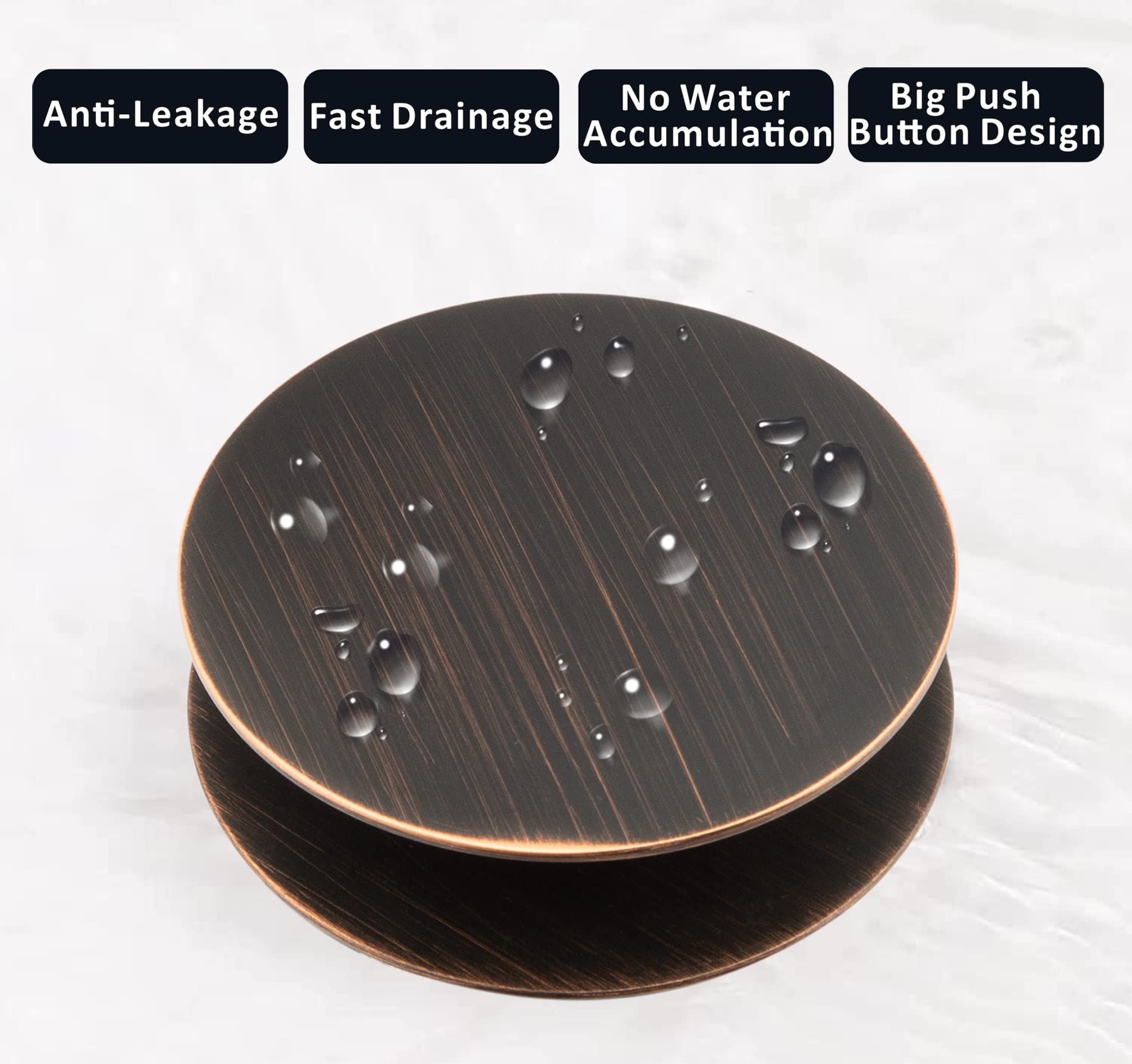 Artiwell Universal Bathroom Sink Drain Stopper, Fits Most Pop-Up Drains for Vessel Sink Lavatory Vanity, Sink Drain Strainer with Detachable Hair Catcher, Tested by Plumber in US (Oil Rubbed Bronze)