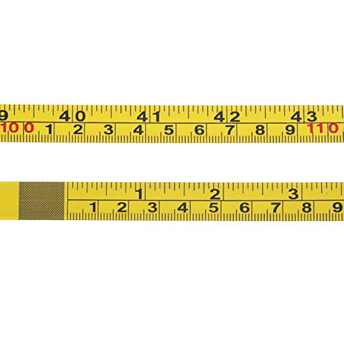 2Pcs Steel Self-Adhesive Measuring Tape, Imperial and Metric Scale Workbench Ruler, Left to Right Sticky Measure Tape with Adhesive Backing for Woodworking, Saw, Drafting Table, 44Inch, Yellow