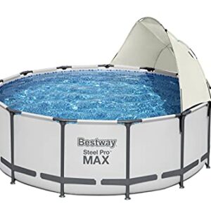 Flowclear Round Pool Canopy Sunshade, Compatible with 10'-18' Round Above-Ground Pools