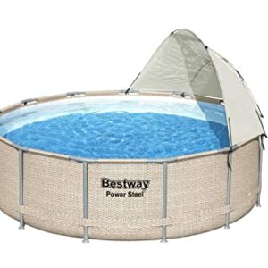 Flowclear Round Pool Canopy Sunshade, Compatible with 10'-18' Round Above-Ground Pools