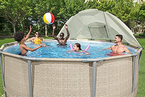 Flowclear Round Pool Canopy Sunshade, Compatible with 10'-18' Round Above-Ground Pools