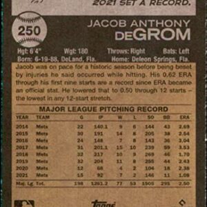 2022 Topps Heritage #250 Jacob deGrom NM-MT New York Mets Baseball