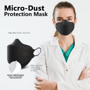 YIDERBO KN95 Face Masks 100 Pack Breathable Filter Efficiency=95% Protection Disposable KN95 Mask, HD-488, Black