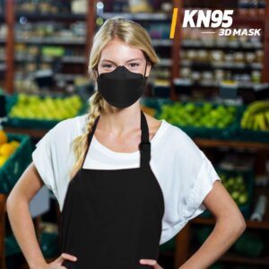 YIDERBO KN95 Face Masks 100 Pack Breathable Filter Efficiency=95% Protection Disposable KN95 Mask, HD-488, Black