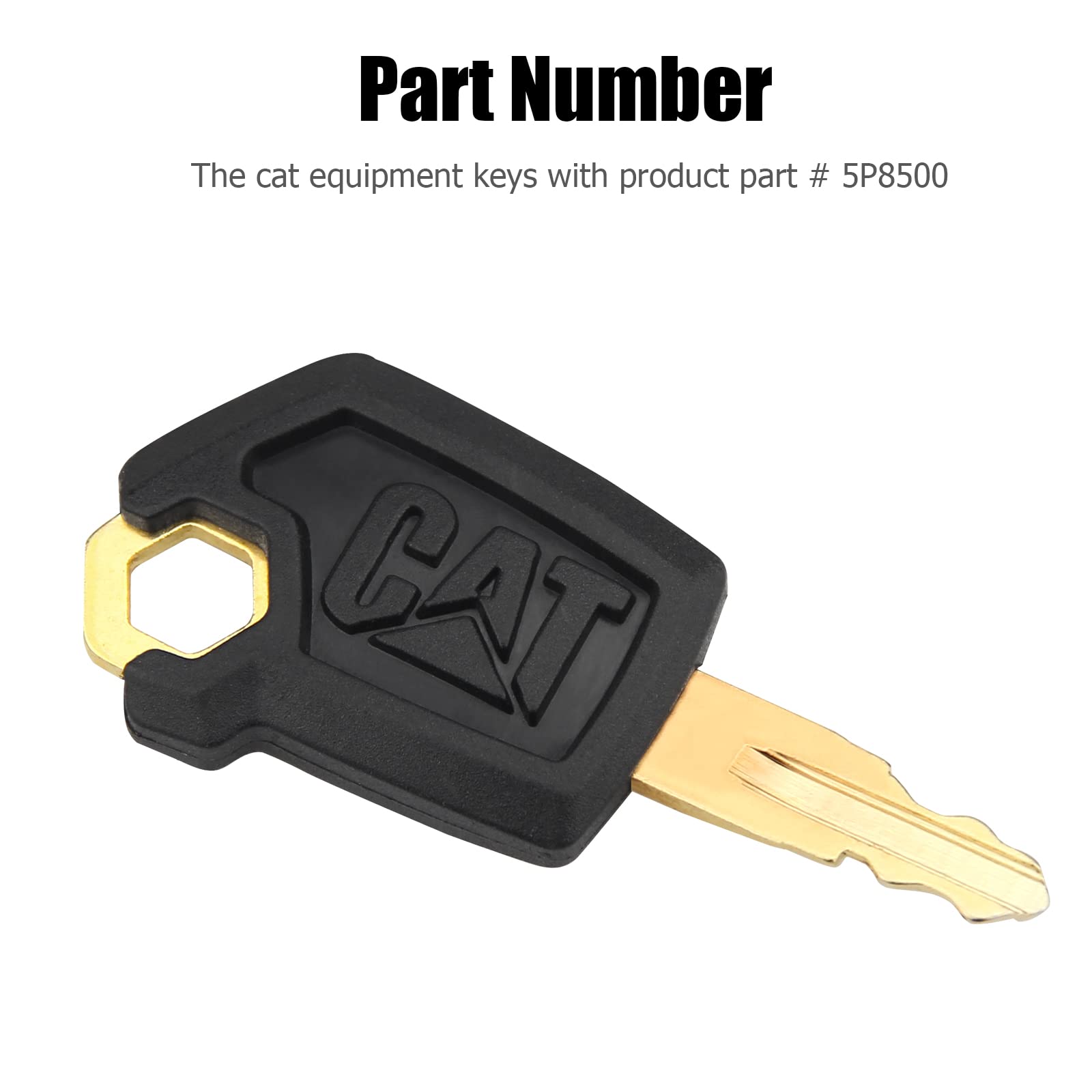 Tecreddy Cat Keys for Caterpillar Heavy Equipment Part #5P8500, 6-Pack