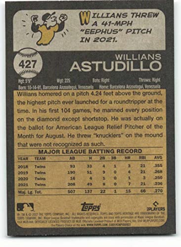 2022 Topps Heritage #427 Willians Astudillo Minnesota Twins (SP - Short Print) NM-MT MLB Baseball High Number Short Print