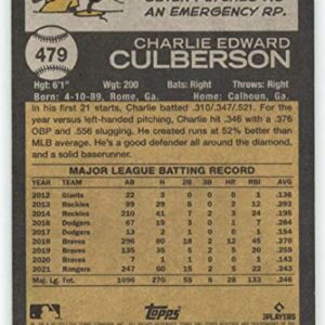 2022 Topps Heritage #479 Charlie Culberson High Number Short Print NM-MT SP Texas Rangers Baseball