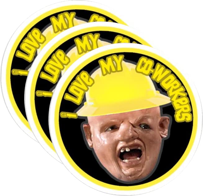 3pcs Cool Stickers Funny Love My Co-Workers Hard Hat Sticker, 2.5 inch - Hardhat Laborer Construction Foreman Loading Wait Welder Decal Oilfield Trash Hard Hat Sticker