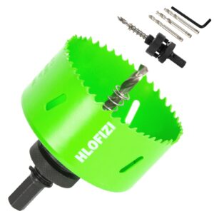 hlofizi 3-1/4 inch hole saw bi-metal for wood metal plastic with arbor, green