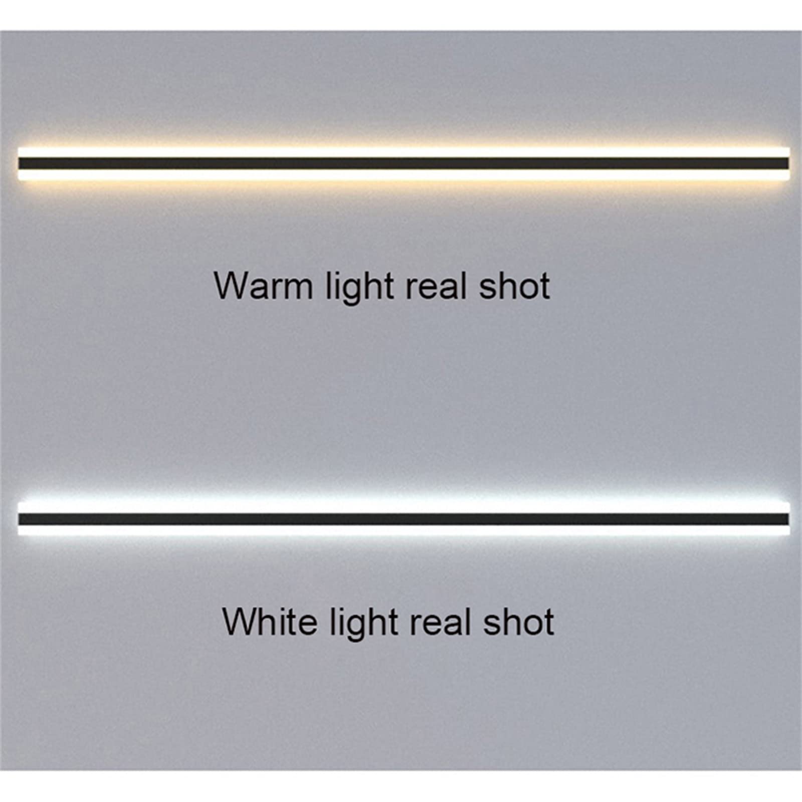 LED Outdoor Garden Wall Lights Indoor/Outside Long Strip Wall Lamp Modern Rectangle IP65 Waterproof Wall Sconce Black Exterior Wall Lighting Patio Living Room Courtyard Lamp (6000K Cold White,100CM)